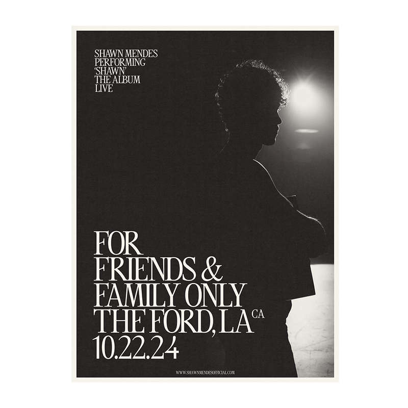 Friends & Family Poster: Los Angeles - Shawn Mendes | Official Store